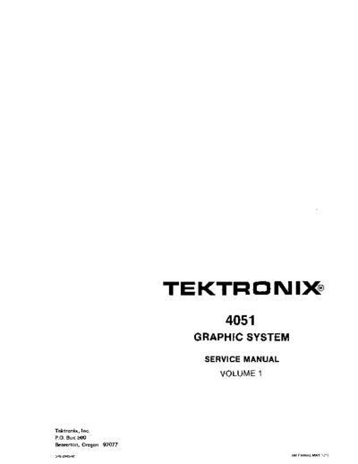070-2065-00_4051_Service_Vol1_May77 Tektronix 405x Service and user ...