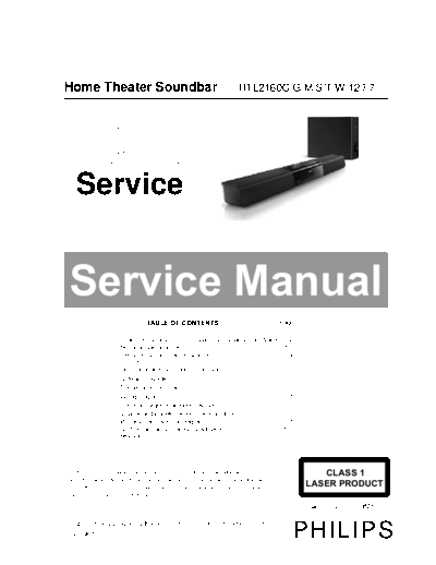service Philips Audio HTL2160 Service and user manuals free download ...
