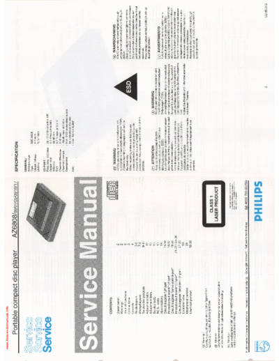 az6808 Philips CD DVD AZ6808 Service and user manuals free download ...